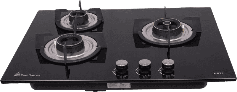Kitchen Appliances :: Gas Stoves :: PureFlames Cook Hob Auto Ignition | 3 Burner | Black | S 70